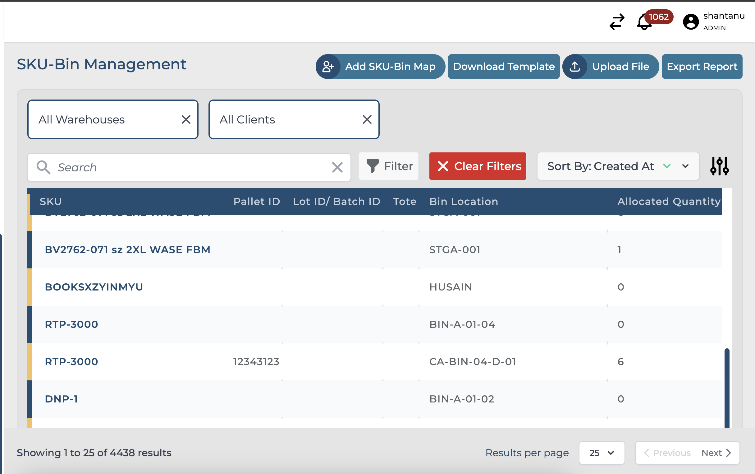 Creating Sku Bin Mapping
